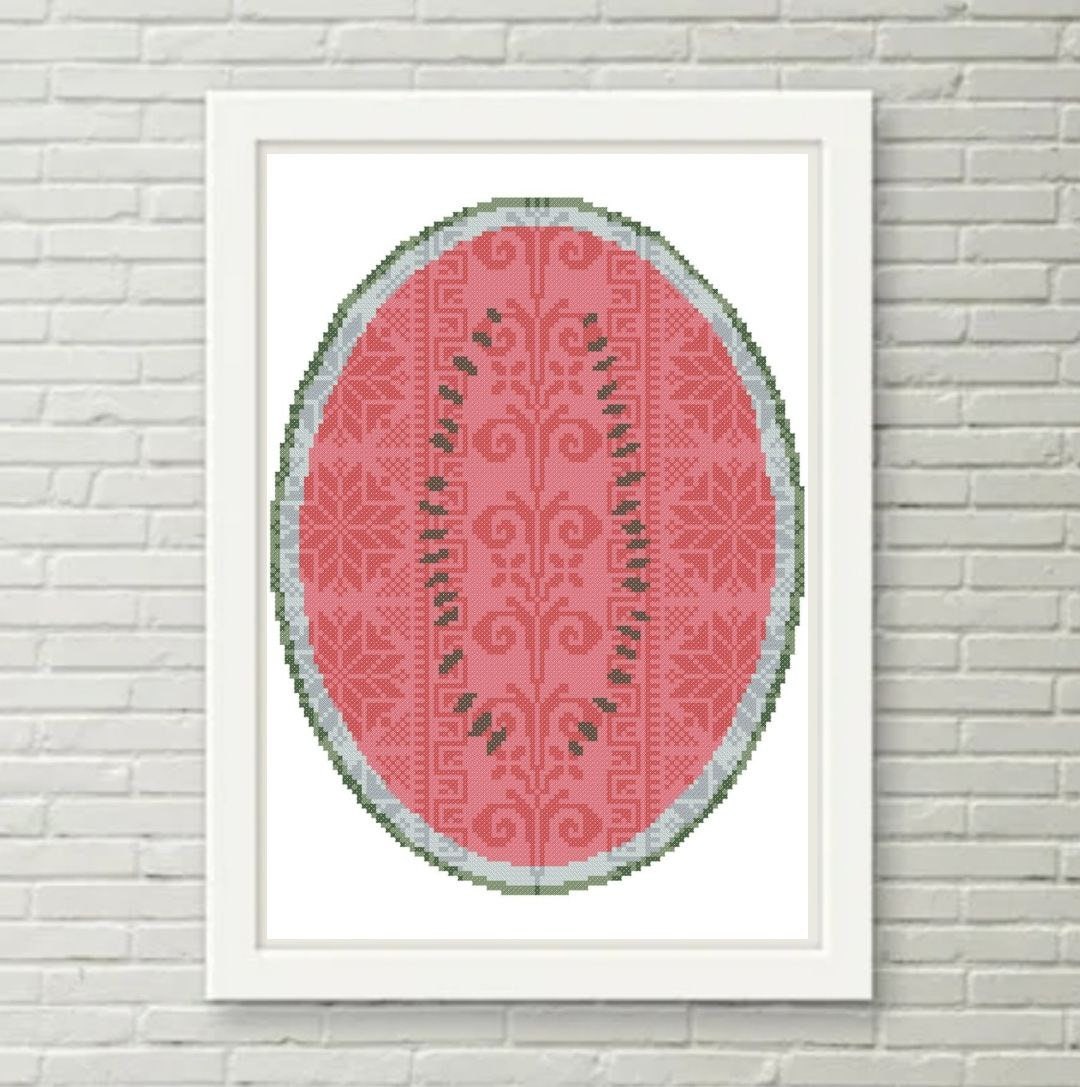Palestine Watermelon Cross Stitch Pattern, Traditional Tatreez ...