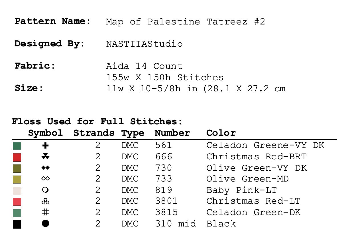 Set of 3 Maps of Palestine Tatreez Cross Stitch Pattern, Palestinian ...