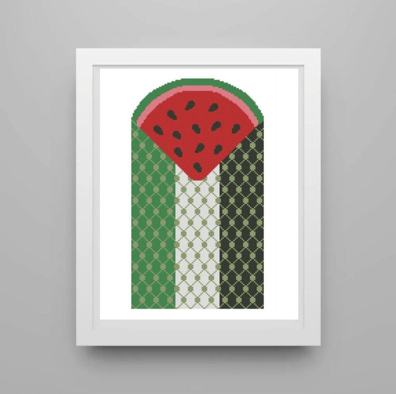 Palestine Flag Easy Cross Stitch Pattern, Tatreez Embroidery Pattern - Etsy