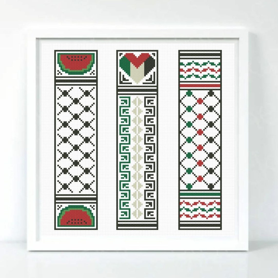 Palestinian Keffiyeh Bookmarks Cross Stitch Pattern, Free Palestine ...