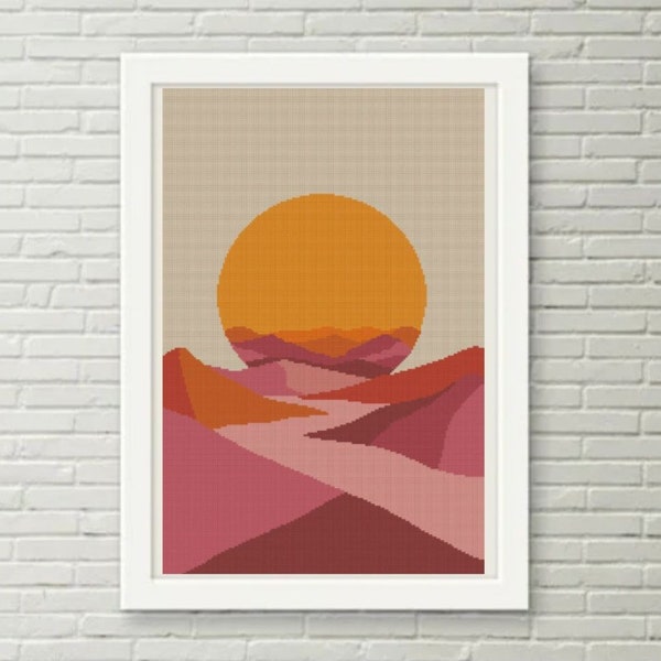 Sunrise Cross Stitch - Etsy