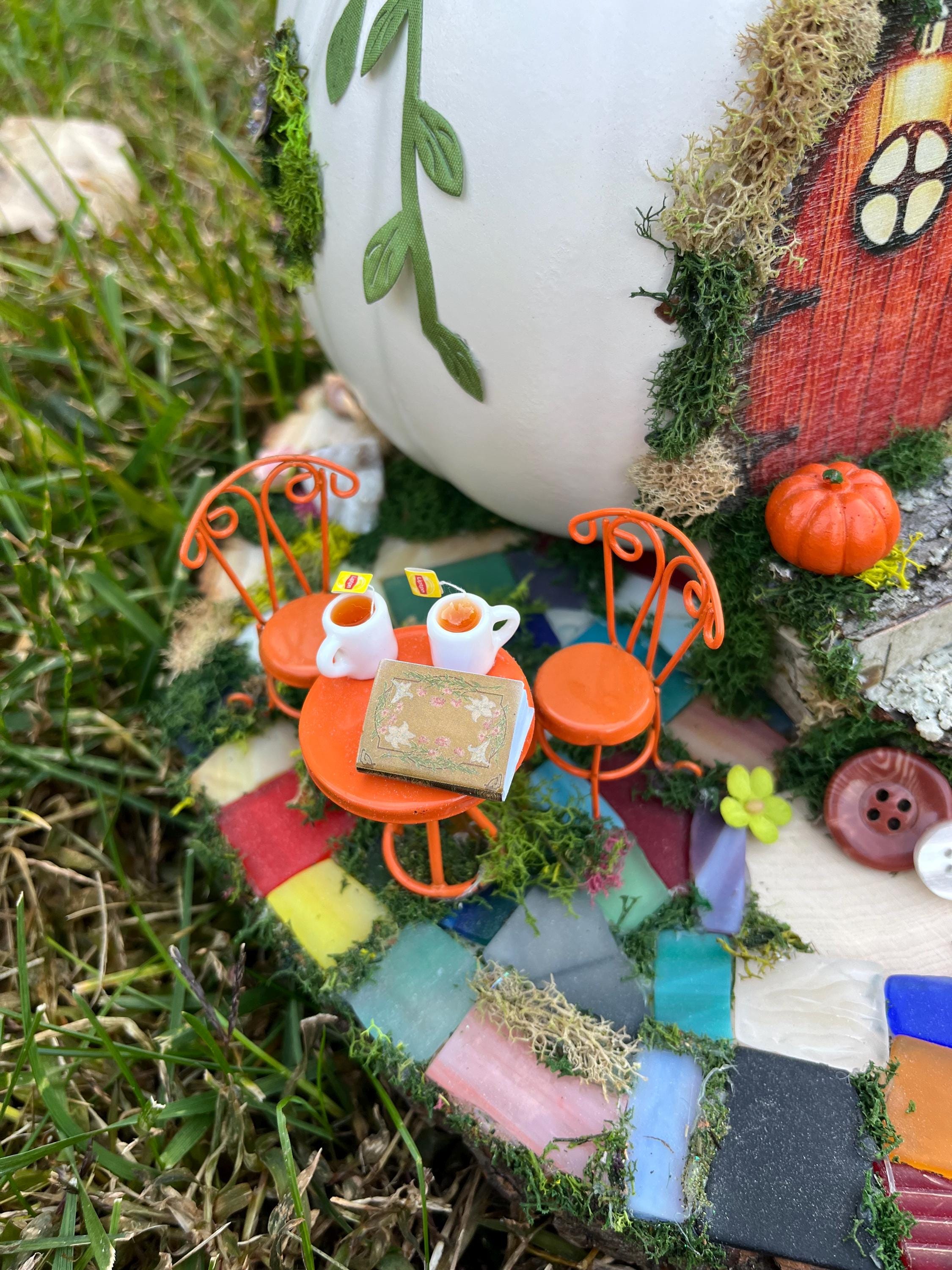 Magical Pumpkin Home, Light Up, Miniature Woodround Scene, Indoor Fairy ...