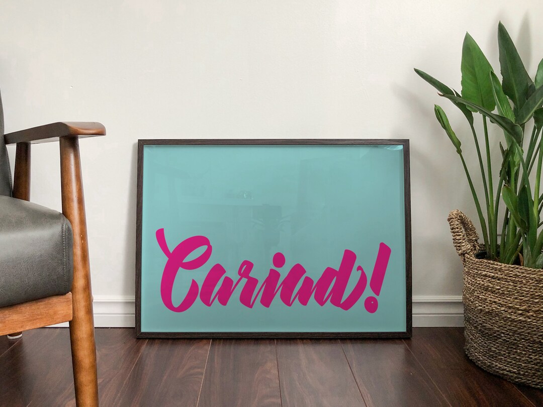 Cariad Typography Print Geniva Font Bold Print Welsh Minimalist Home ...