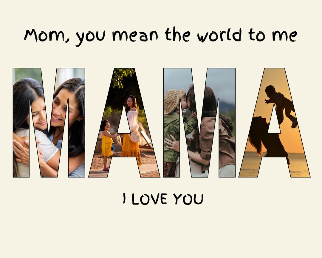 Mama Photo Collage, Mama Photo Frame, Personalized Mom Frame, Mother's ...