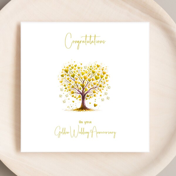 Golden Wedding Cards - Etsy UK