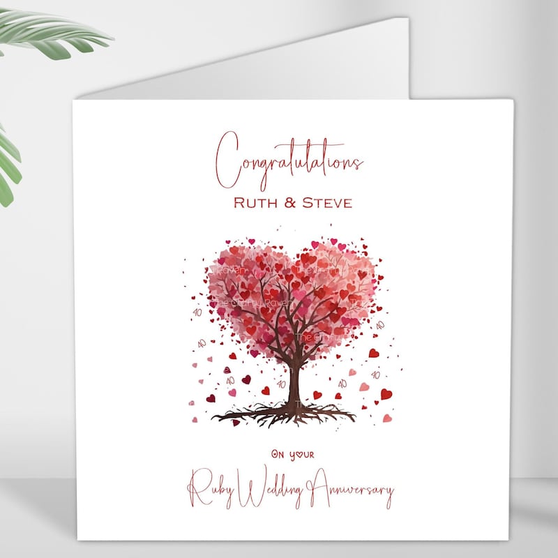Ruby Wedding Anniversary Cards - Etsy UK