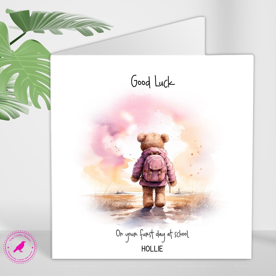 Good Luck Starting School , Nursery, Playgroup. Personalised Card, Free ...