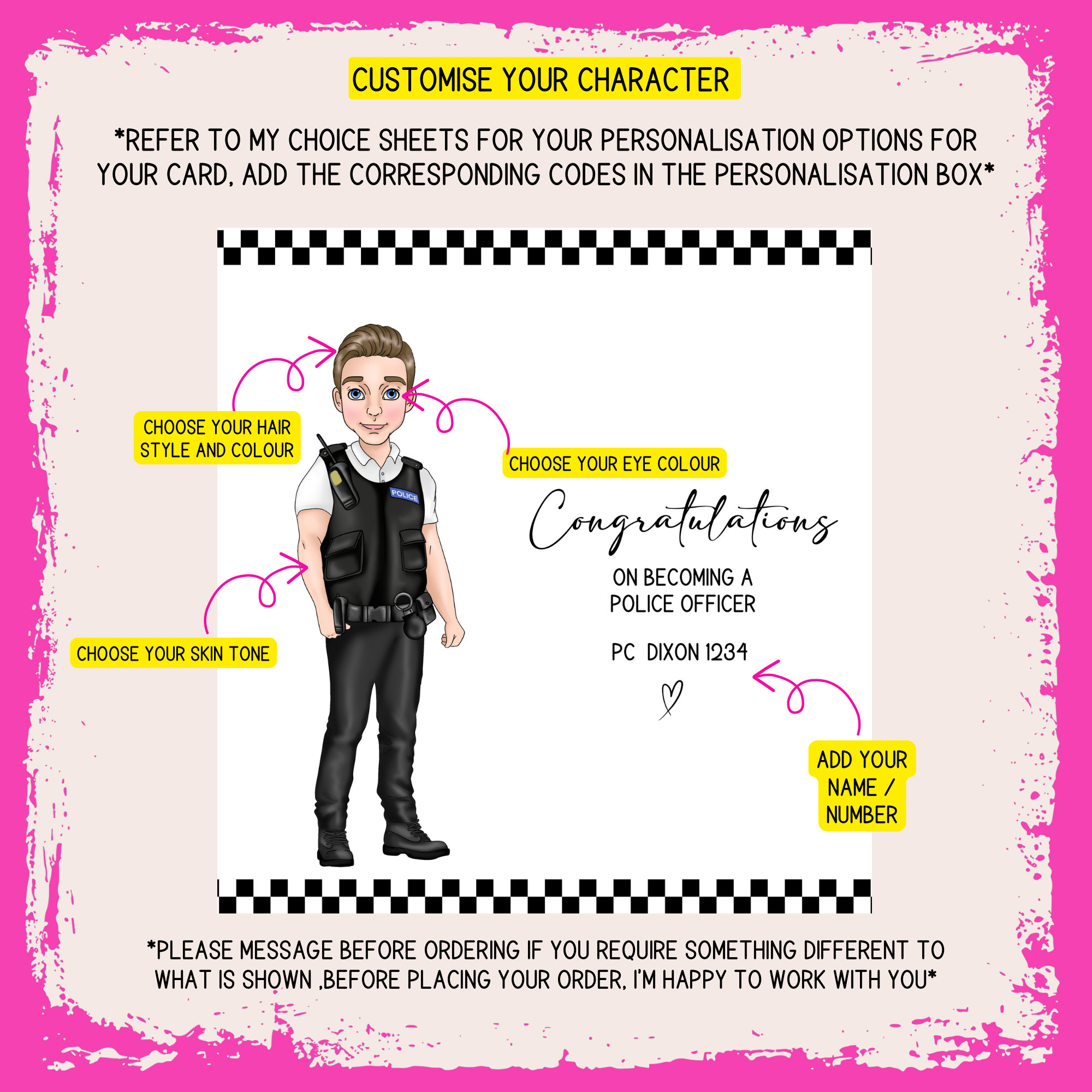 Personalised Congratulations Card for British Policeman, Police Officer ...