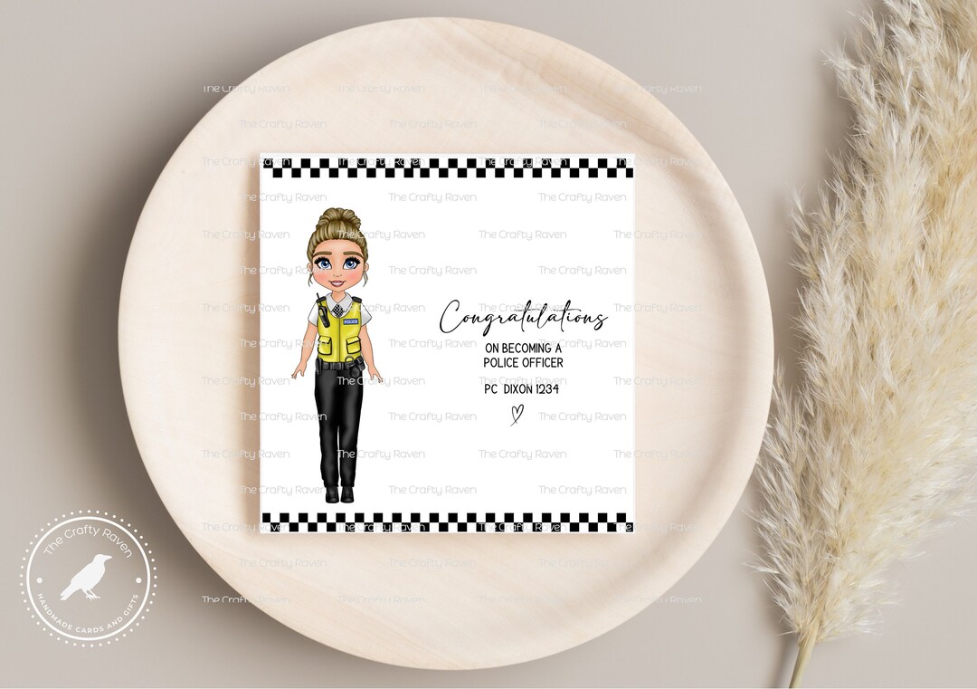 Personalised Congratulations Card for Police Woman, Police Officer ...