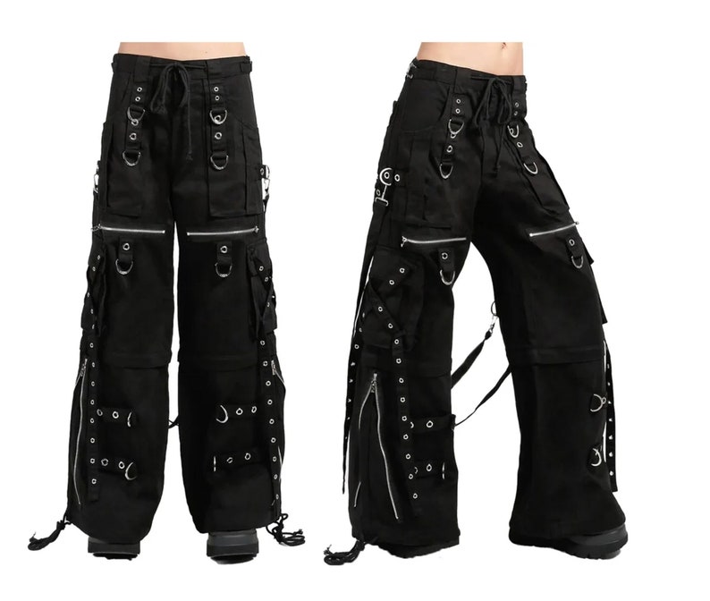 Fashion Gothic Pant Goth Jeans Punk Cyber Chain Rock Black Gothic ...