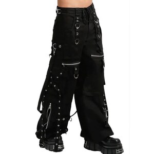 Fashion Gothic Pant Goth Jeans Punk Cyber Chain Rock Black Gothic ...