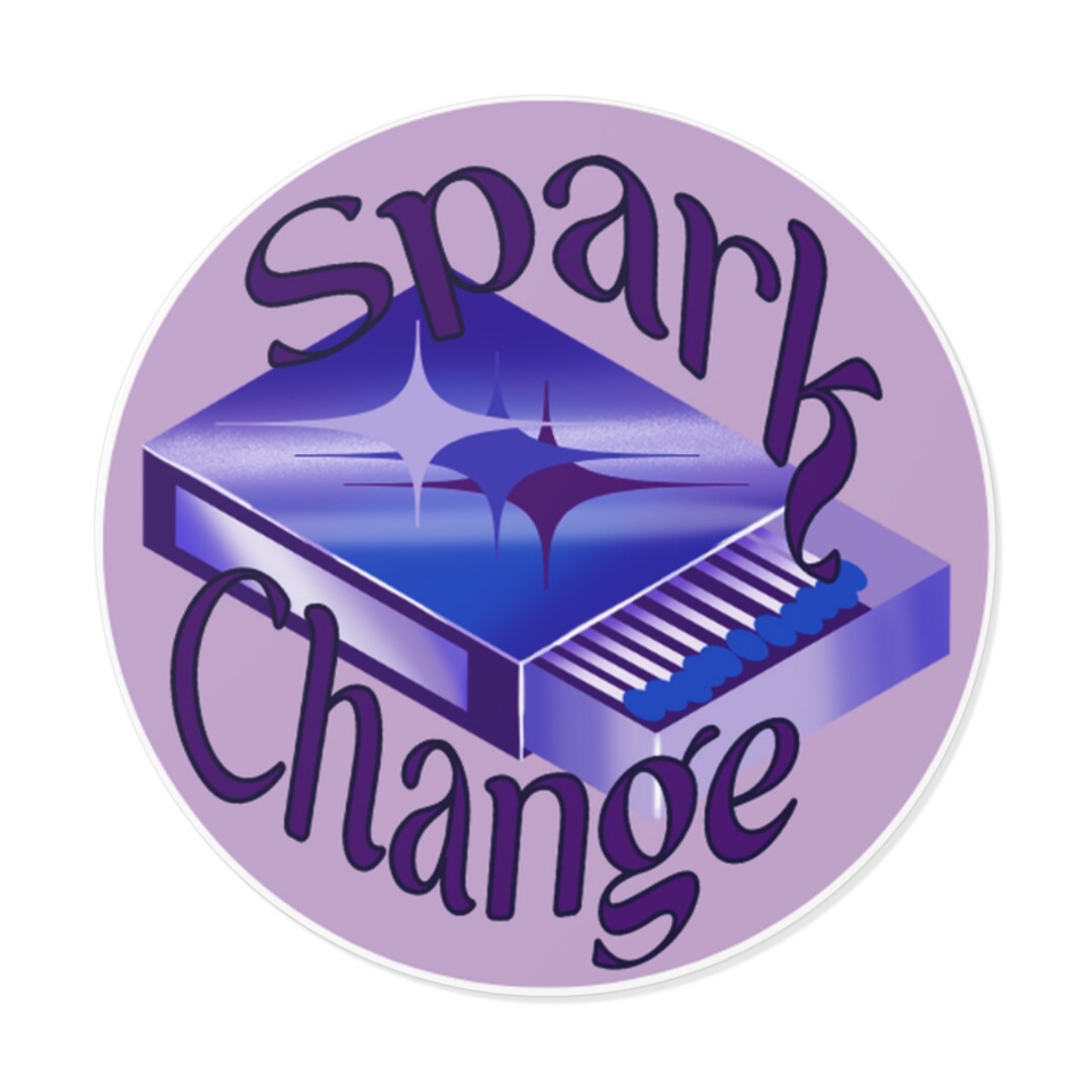 Spark Change Y2k Sticker | Aesthetic Round Vinyl Stickers | Vaporwave ...
