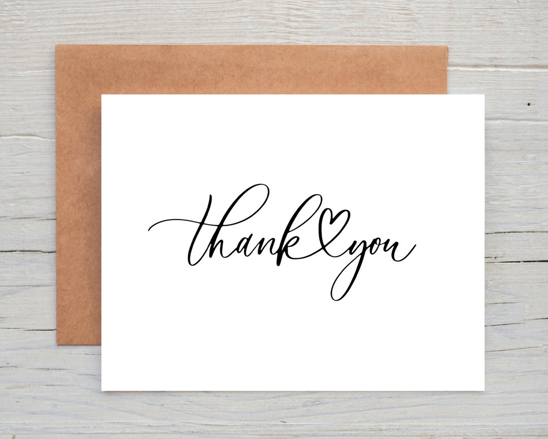 Type Printable Thank You Card, Typography, Thank You Friend, Bridesmaid ...