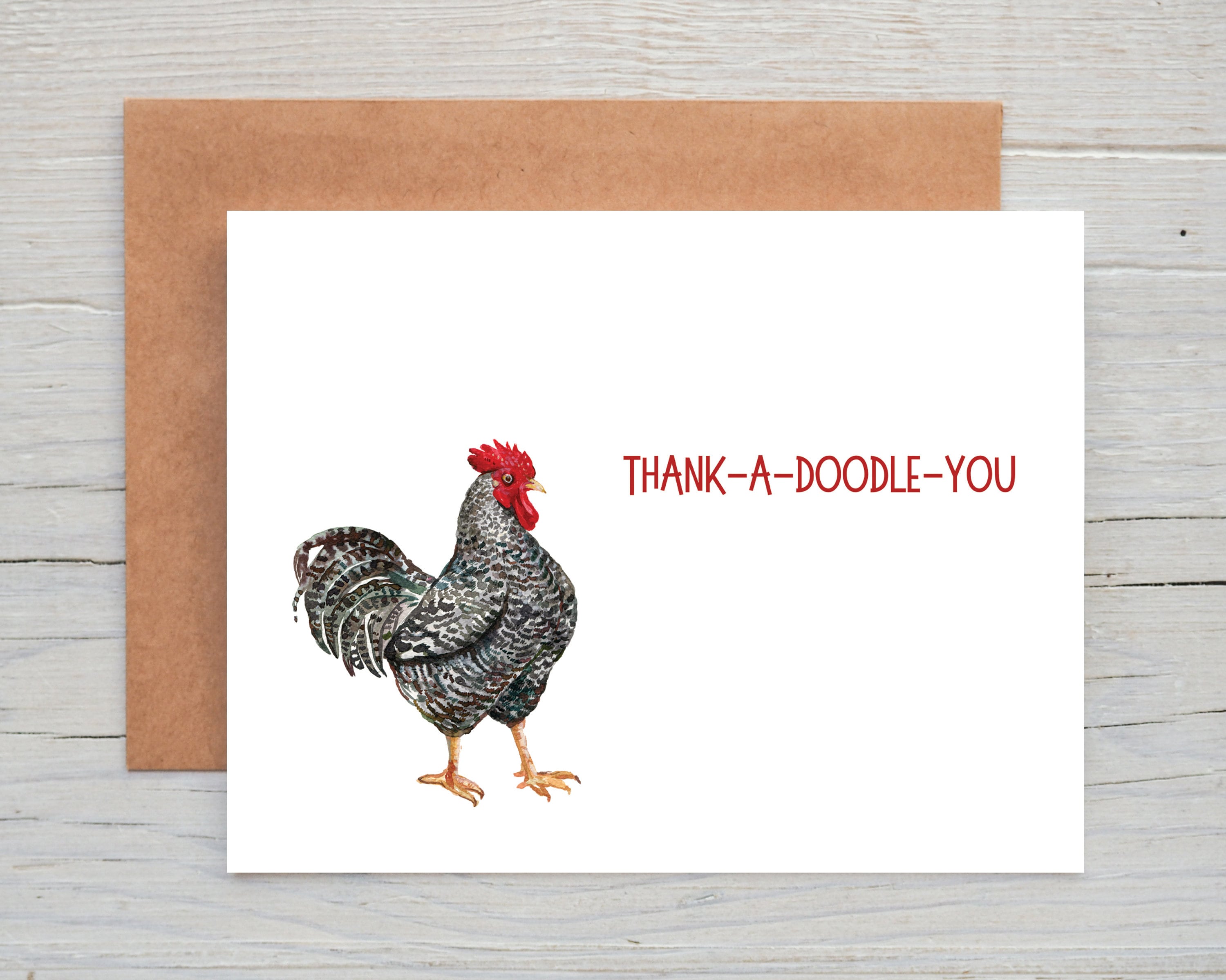 Thank-a-doodle Chicken Thank You Card, Printable Thank You Card ...