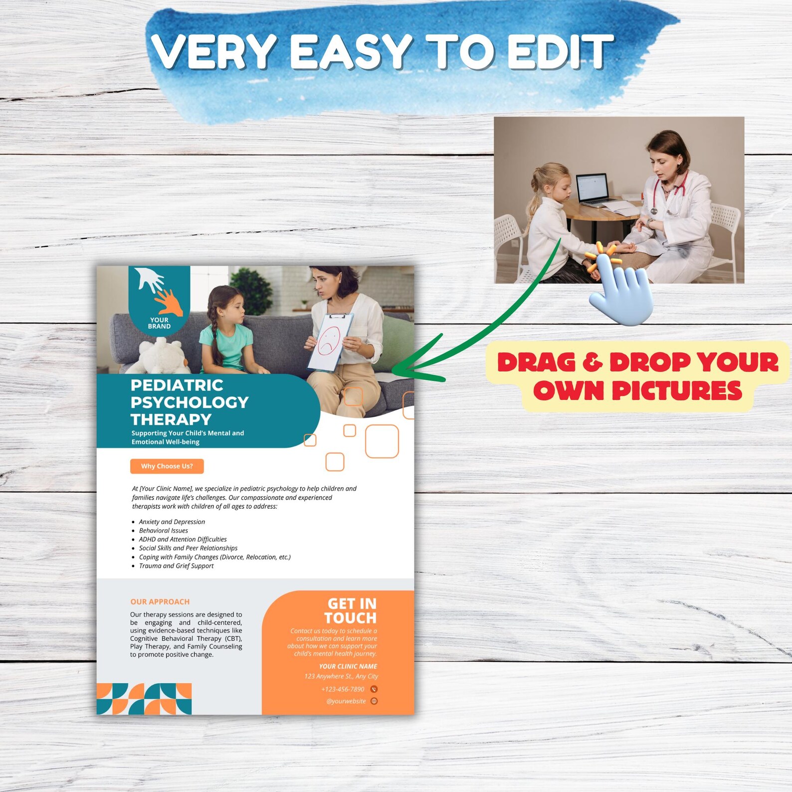 Pediatric Psychology Therapy Flyer & Social Media Post Template ...