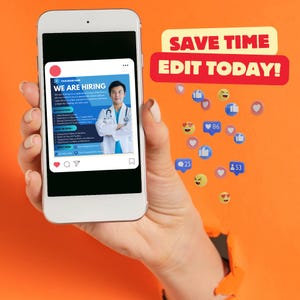 Professional Doctor Hiring Flyer Template | Editable Canva Medical ...