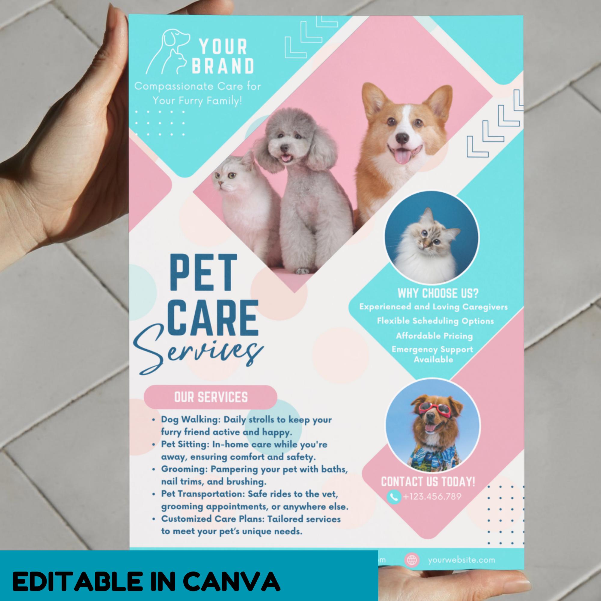 Pet Care Flyer Template | Editable Pet Shop Services Promotional Ad ...