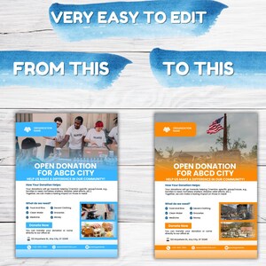 Editable Donation Drive Flyer Template: Charity Event Design (canva) - Etsy