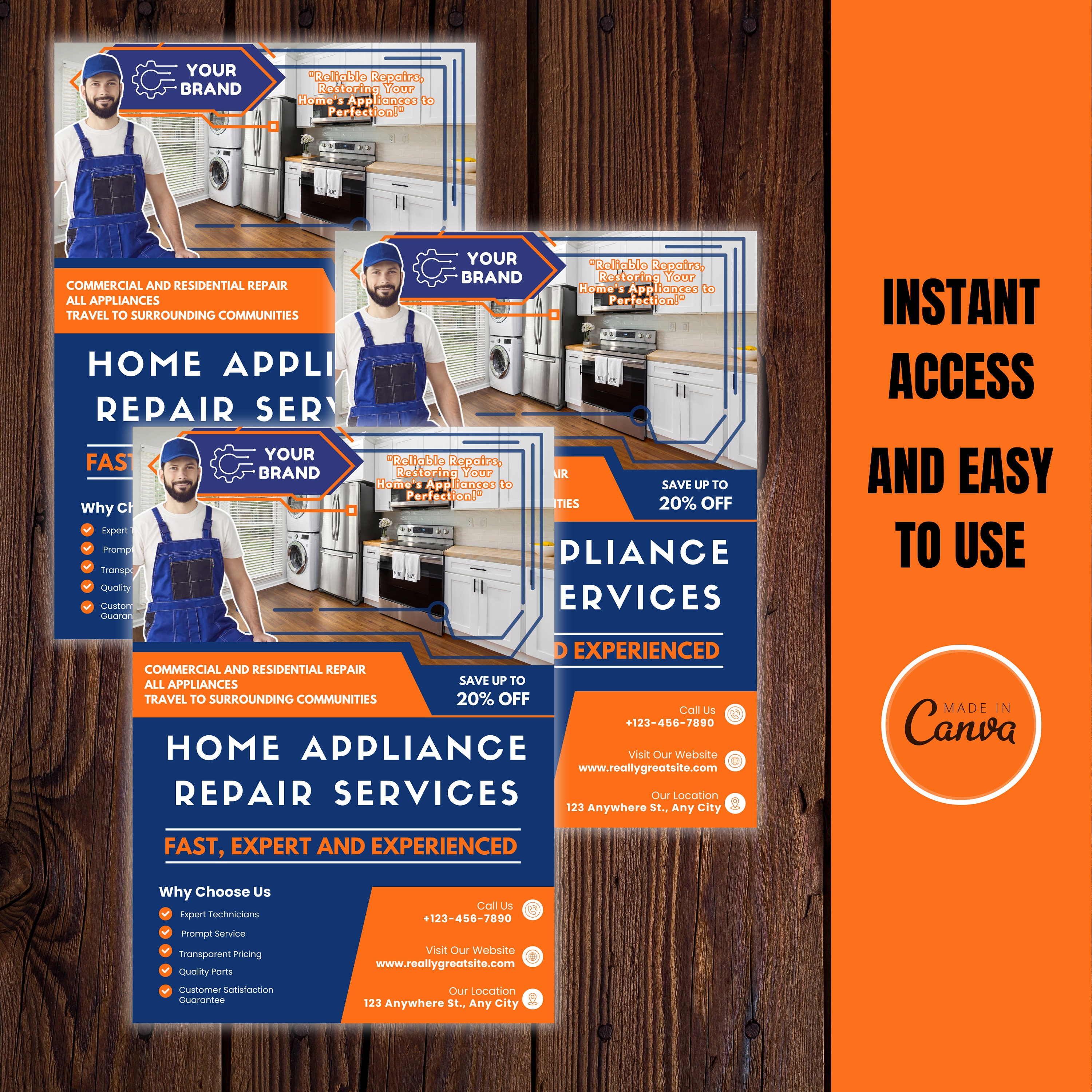 Home Appliance Repair Flyer, Editable Template. Digital Download ...