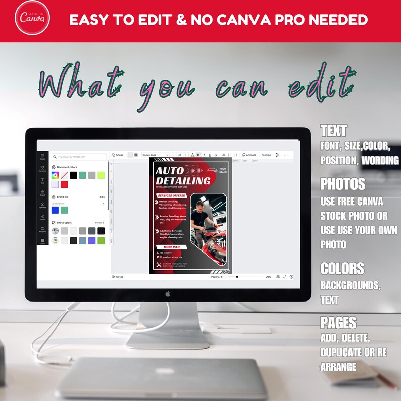 Professional Auto Detailing Services Flyer Template Design ...