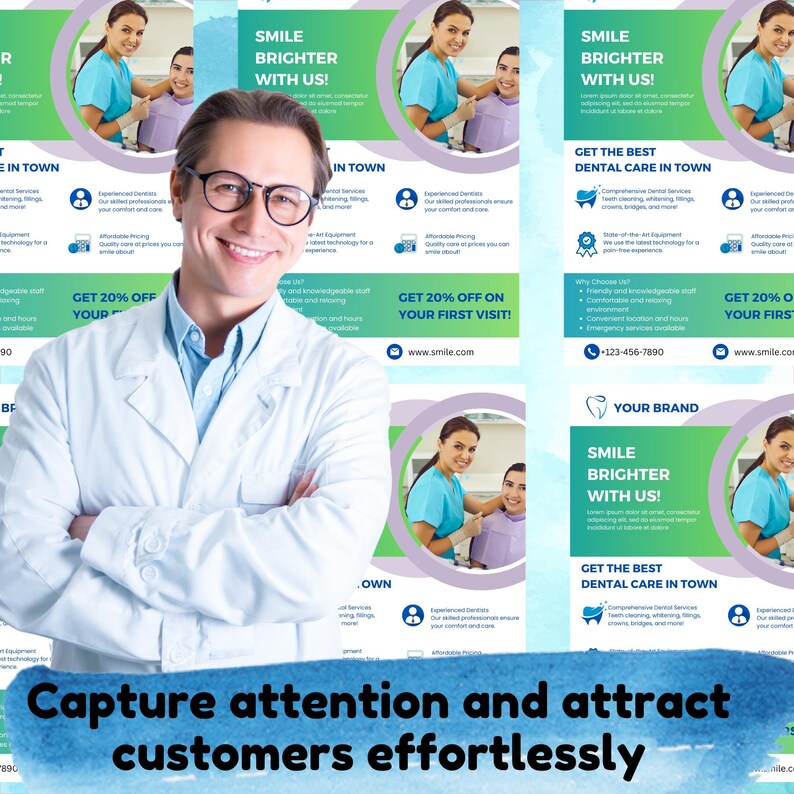 Dental Clinic Editable Flyer Template. Customizable Dentist Office ...