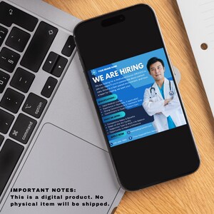 Professional Doctor Hiring Flyer Template | Editable Canva Medical ...
