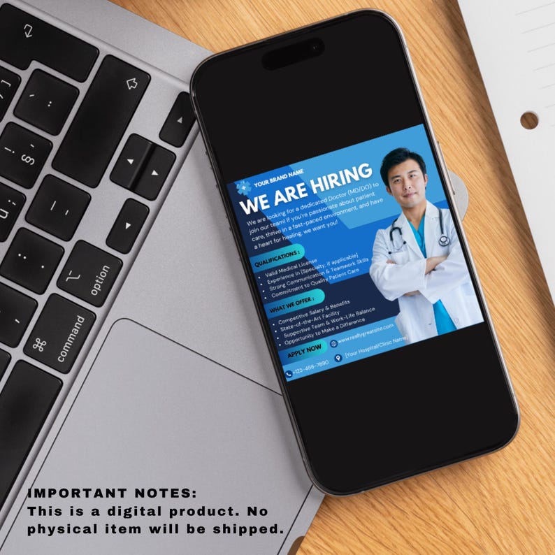 Doctor Hiring Flyer Template: Editable Medical Recruitment Poster ...