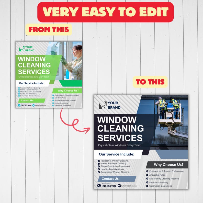 Window Cleaning Services Flyer Template. Digital Flyer Design for ...