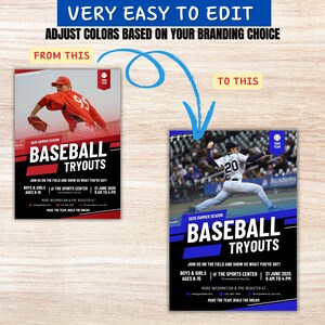 Editable Baseball Tryout Flyer Template: Youth Sports Promotion (A4 ...