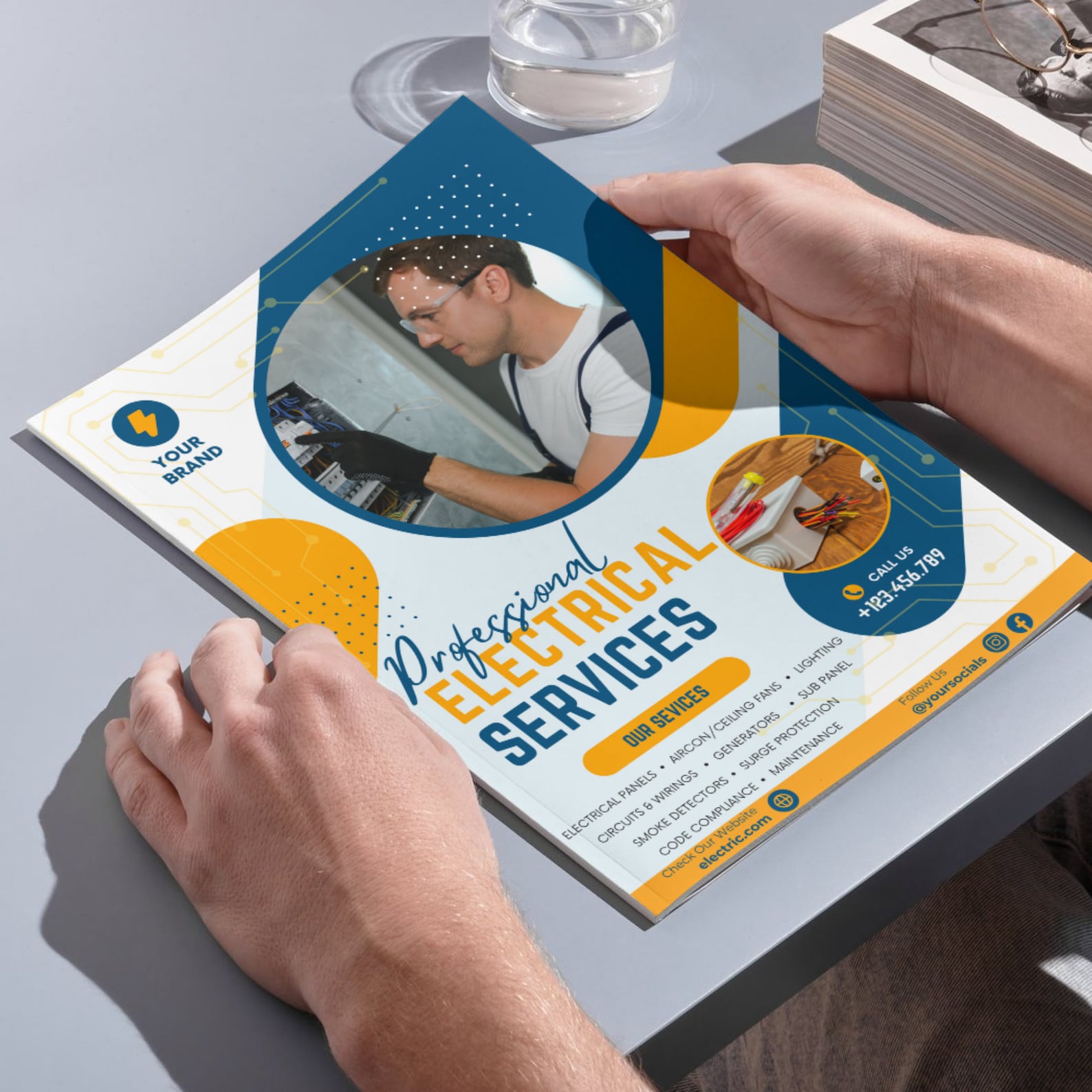 Electrical Services Flyer Template. Electrician Service Flyer Editable Design Layout Instant ...