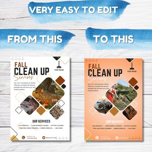 Fall Clean up Services Flyer Template: Editable Canva Design (digital ...