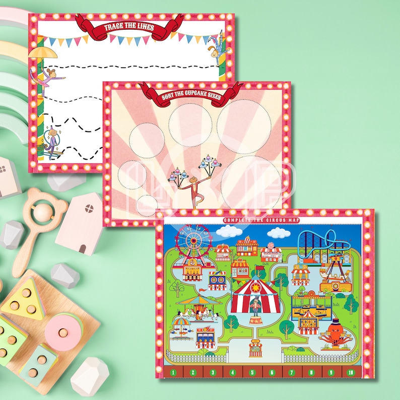Circus Theme Kid's Busy Book, Printable Digital Download. Pre School ...