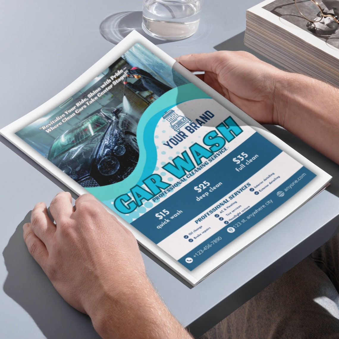 Professional Car Wash Promotion DIY Flyer Template Instant Digital ...