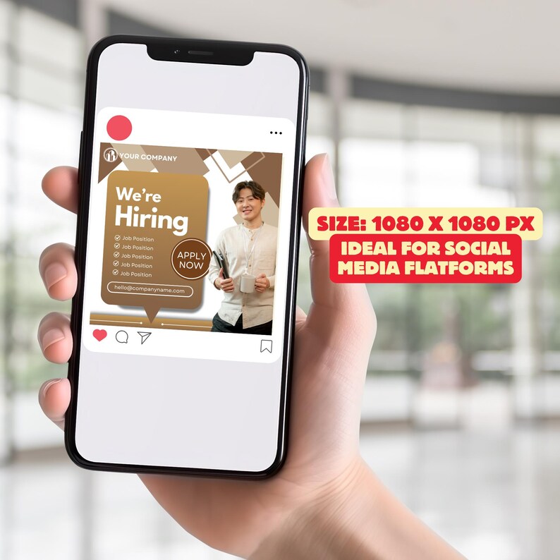 Editable Hiring Flyer Template – Modern Canva Design for Job ...