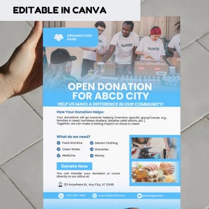 Editable Donation Drive Flyer Template: Charity Event Design (canva) - Etsy