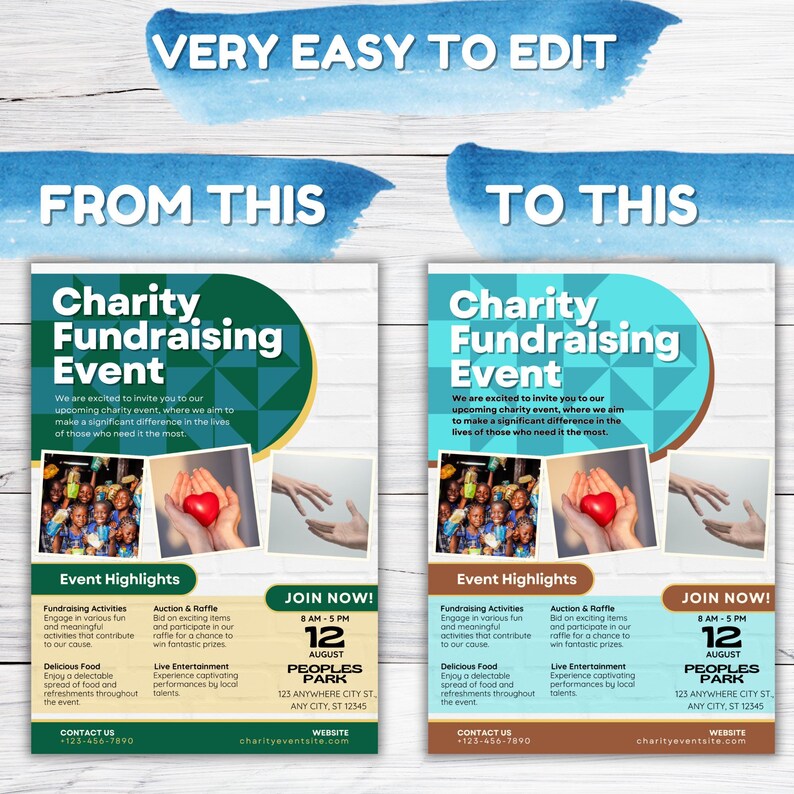Charity Event Flyer Template: Customizable Canva Design (PDF) - Etsy