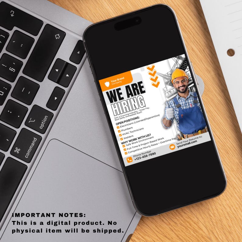 Skilled Trades Hiring Flyer Template: Editable Construction Recruitment ...