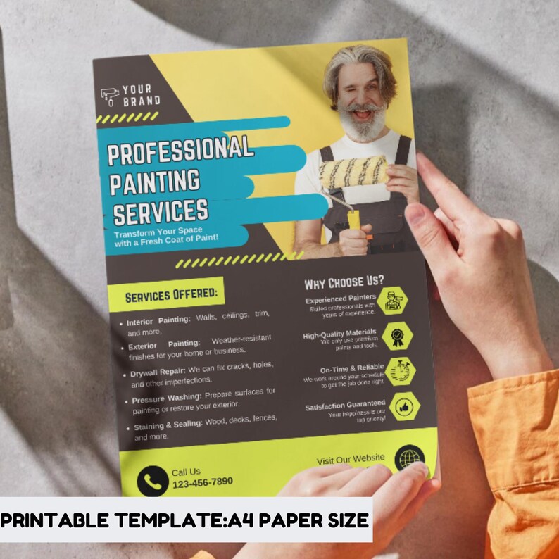 Painting Services Flyer Template: Editable Canva Design - Etsy