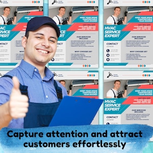 HVAC Service Flyer Template: Editable Canva Design - Etsy