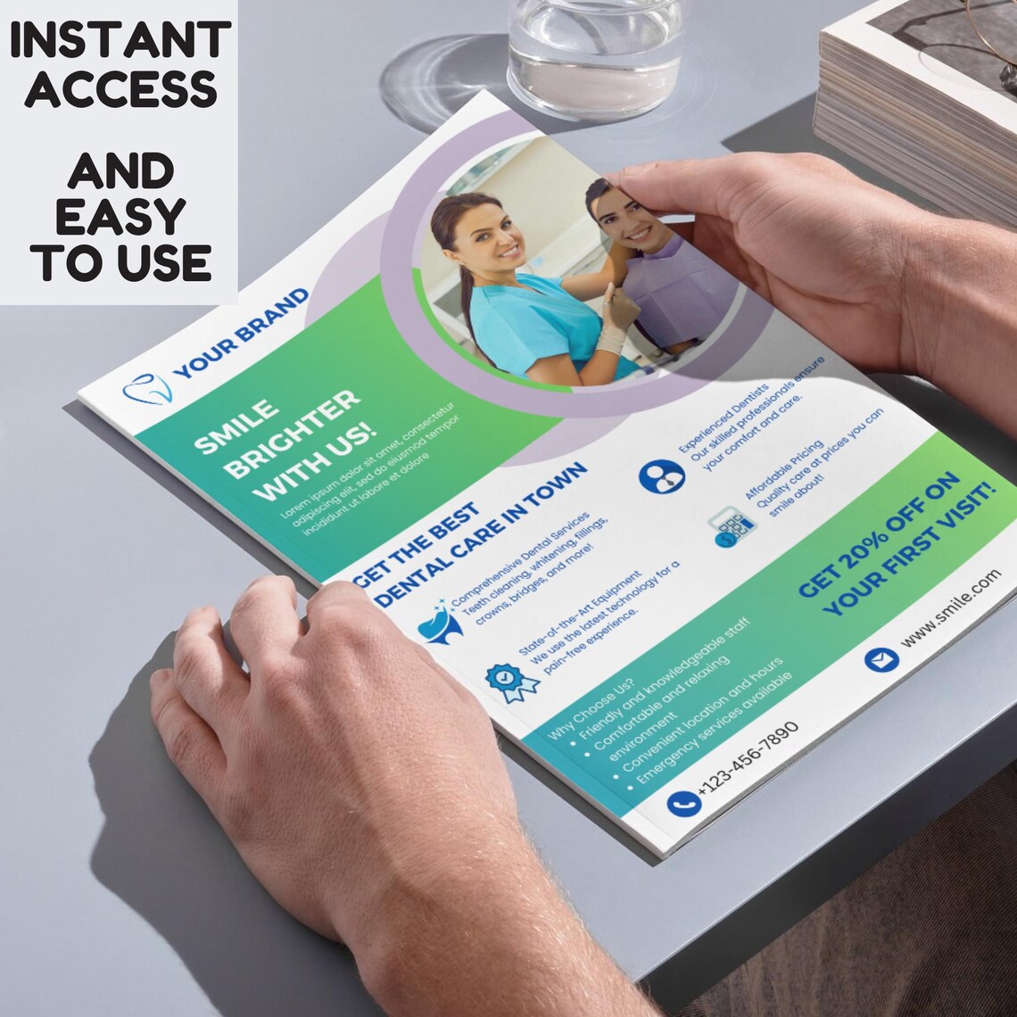 Dental Clinic Editable Flyer Template. Customizable Dentist Office ...