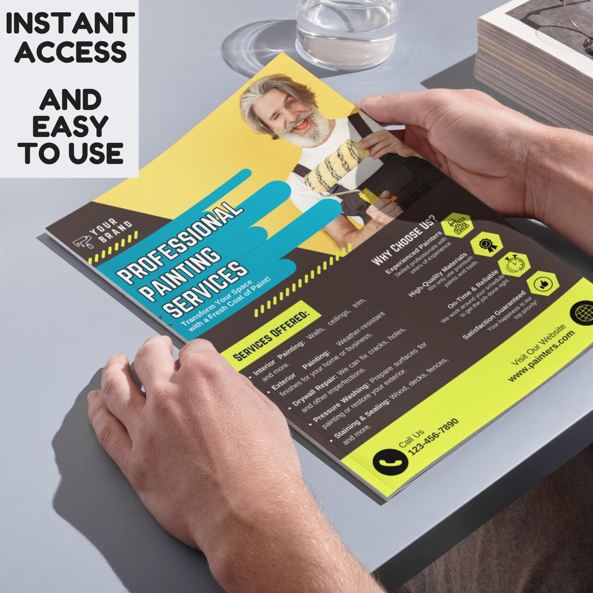 Painting Services Flyer Template: Editable Canva Design - Etsy