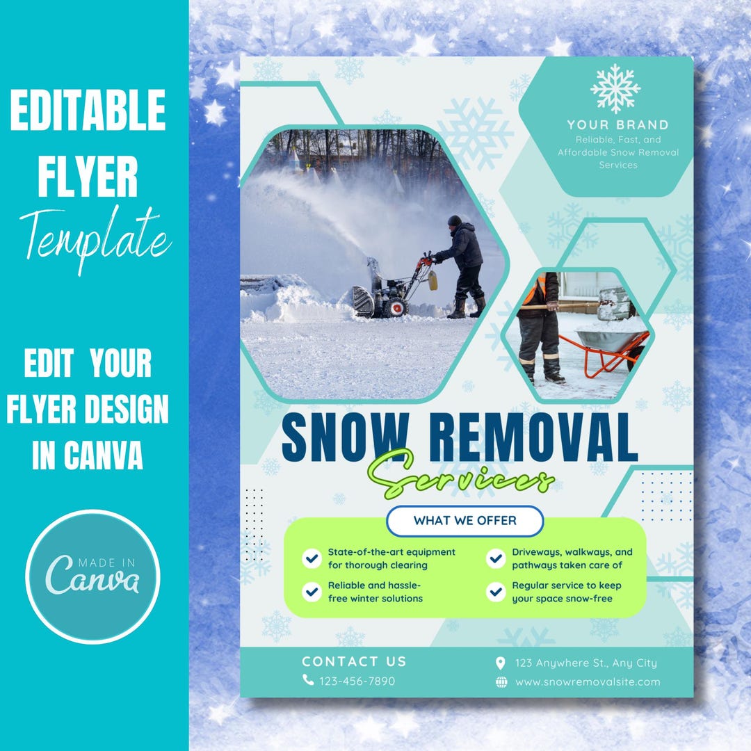 Snow Removal Service Flyer Template. Snow Removal Business Promotional ...