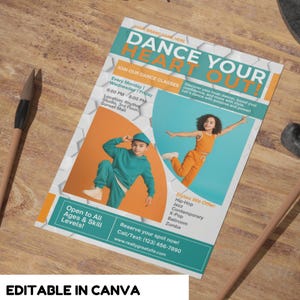 Editable Dance Camp Flyer Template | Dance Workshop Promotional Poster ...