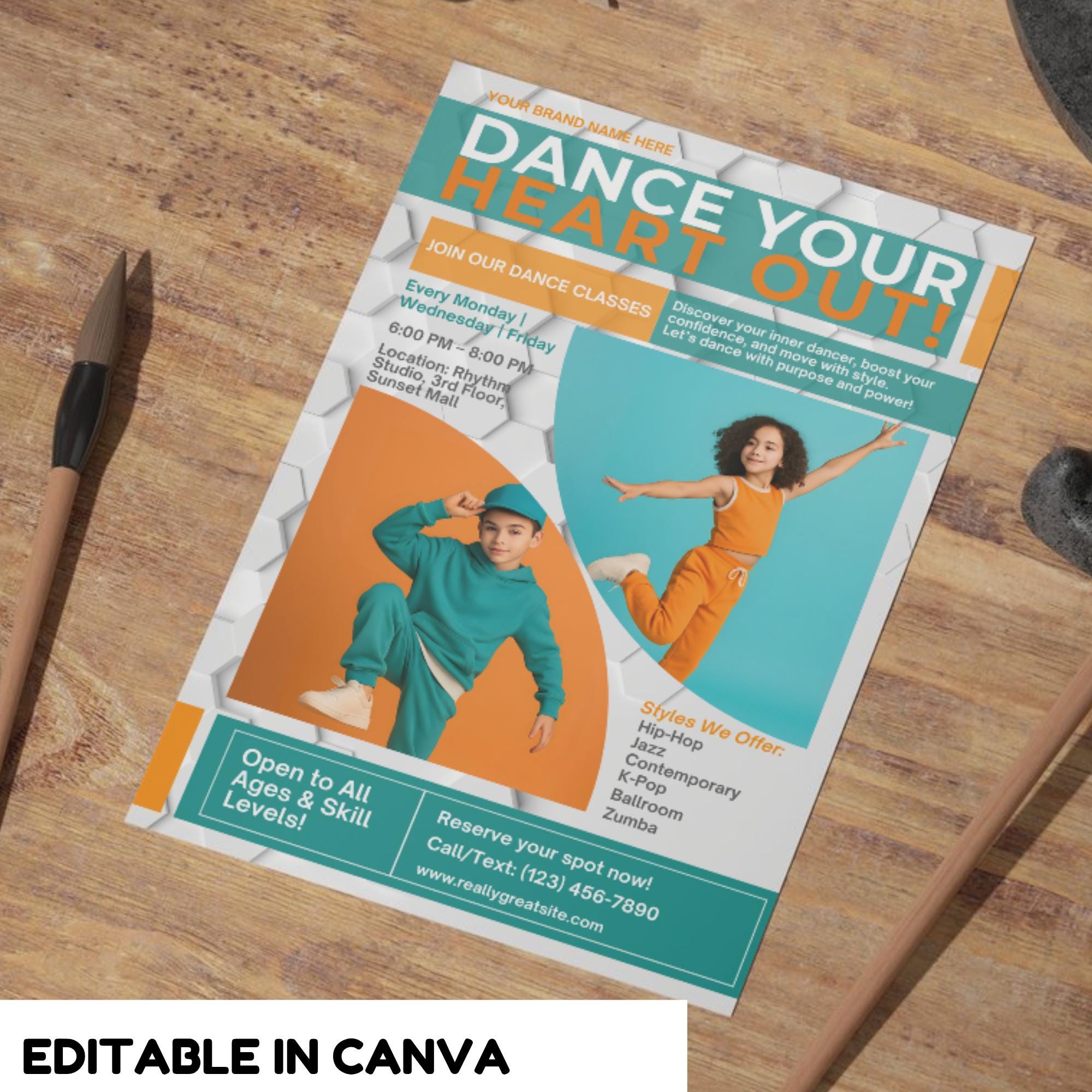 Editable Dance Camp Flyer Template | Dance Workshop Promotional Poster ...