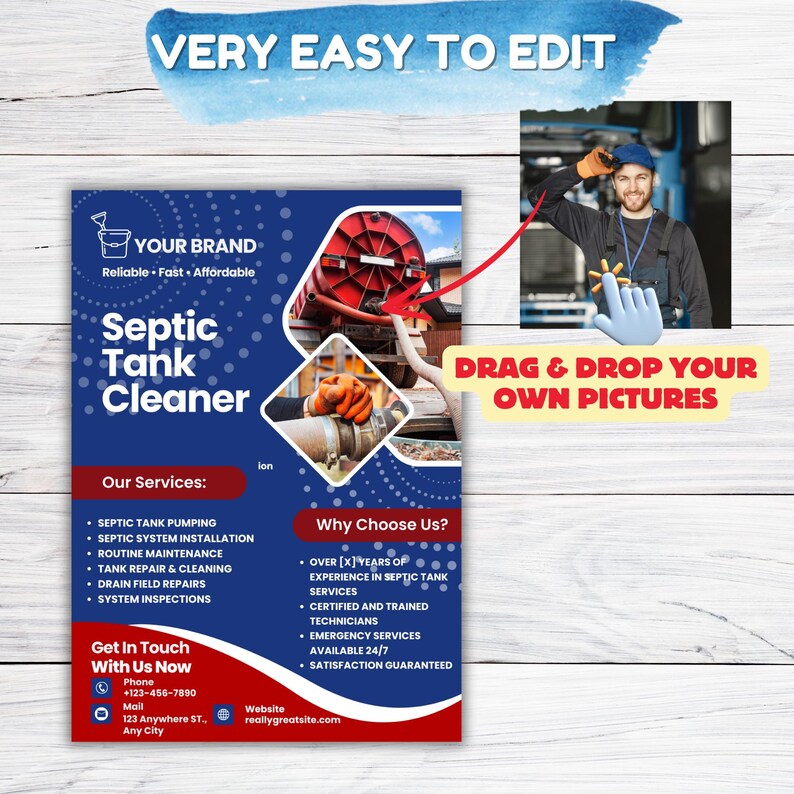Septic Tank Cleaner Flyer Template: Canva Design (digital Download) - Etsy