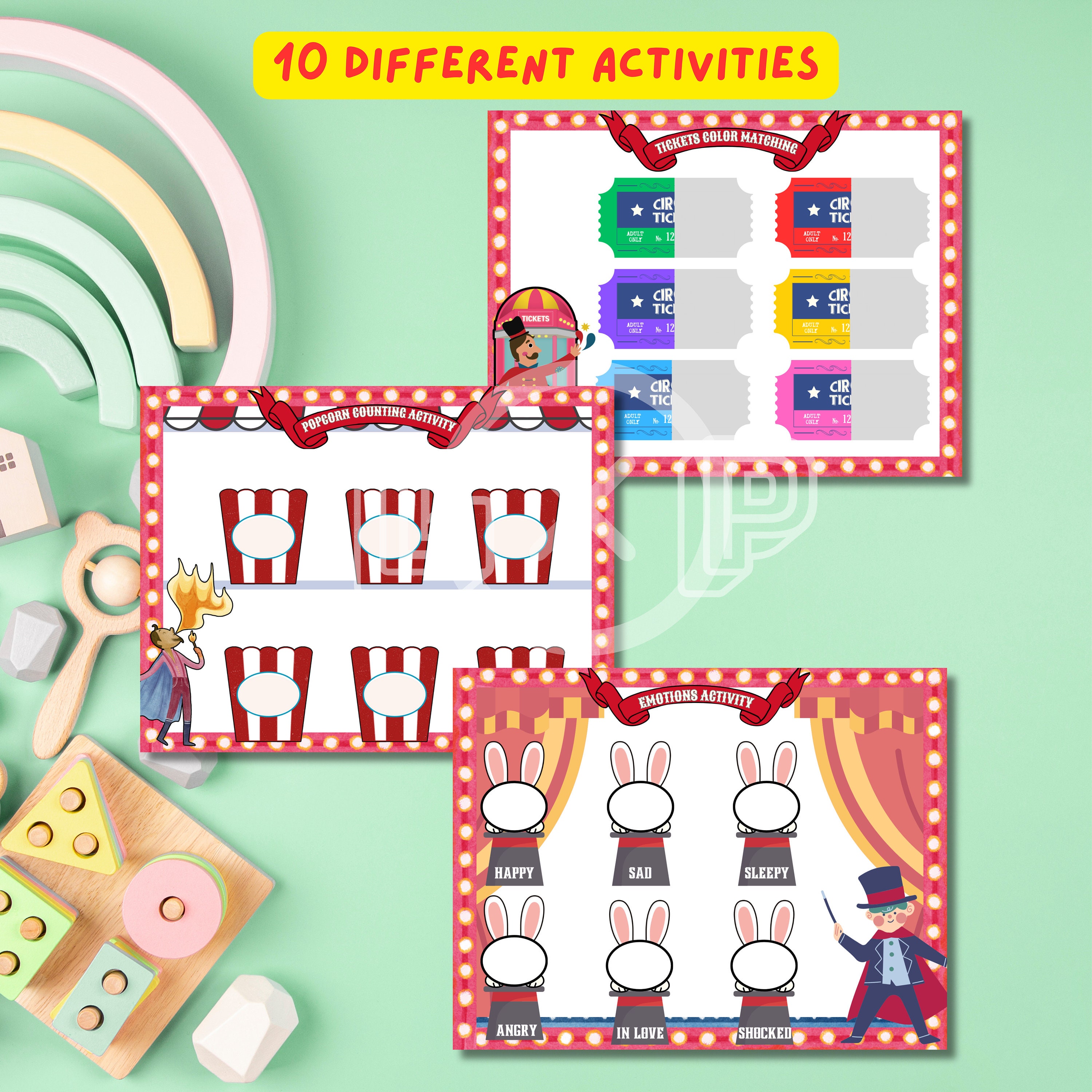 Circus Theme Kid's Busy Book, Printable Digital Download. Pre School ...