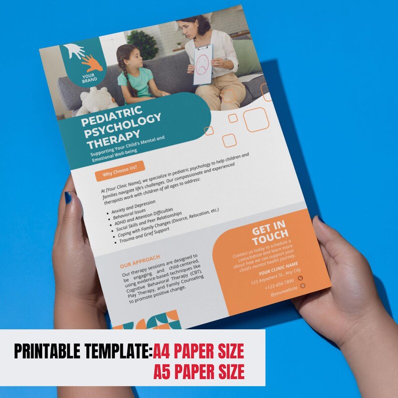 Pediatric Psychology Therapy Flyer & Social Media Post Template ...