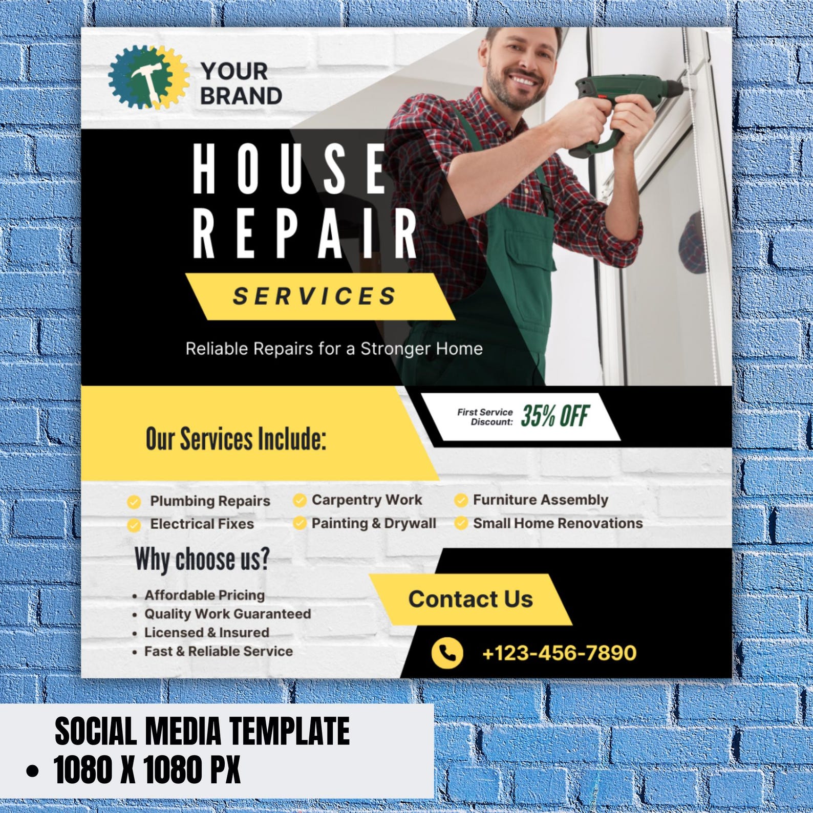 House Repair Flyer Template: Handyman Services, Canva Design (digital ...