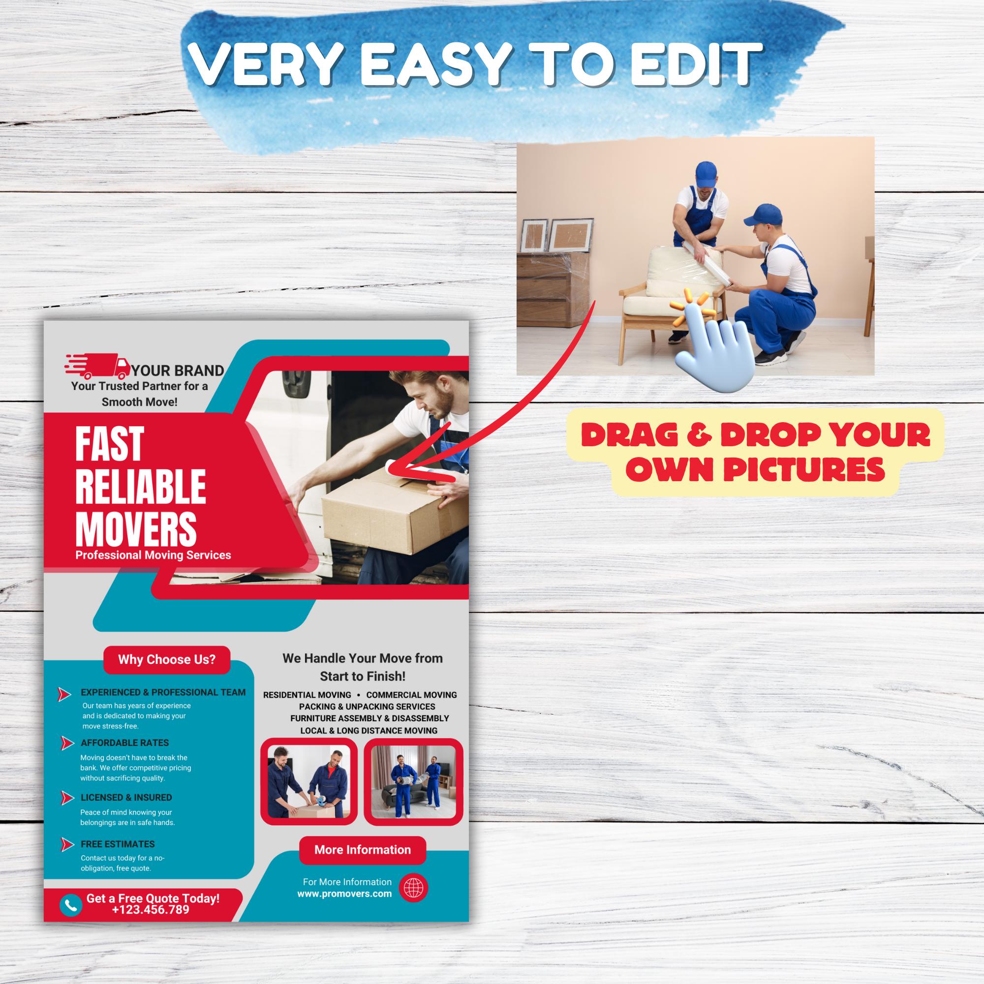 Moving Services Flyer Template. Customizable Flyer Design for Moving ...