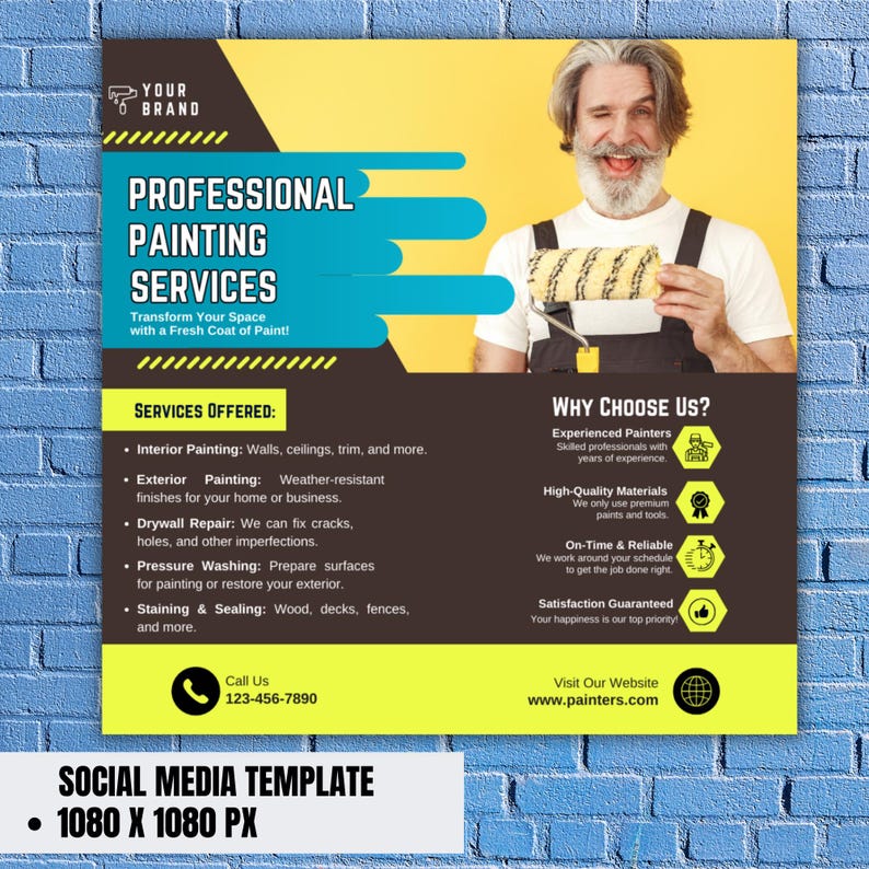 Painting Services Flyer Template | Editable Flyer Design for Painting ...